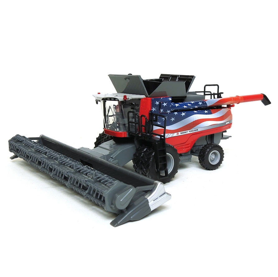 1/64 Massey Ferguson 9565 Combine with American Flag Wrap and Draper ...