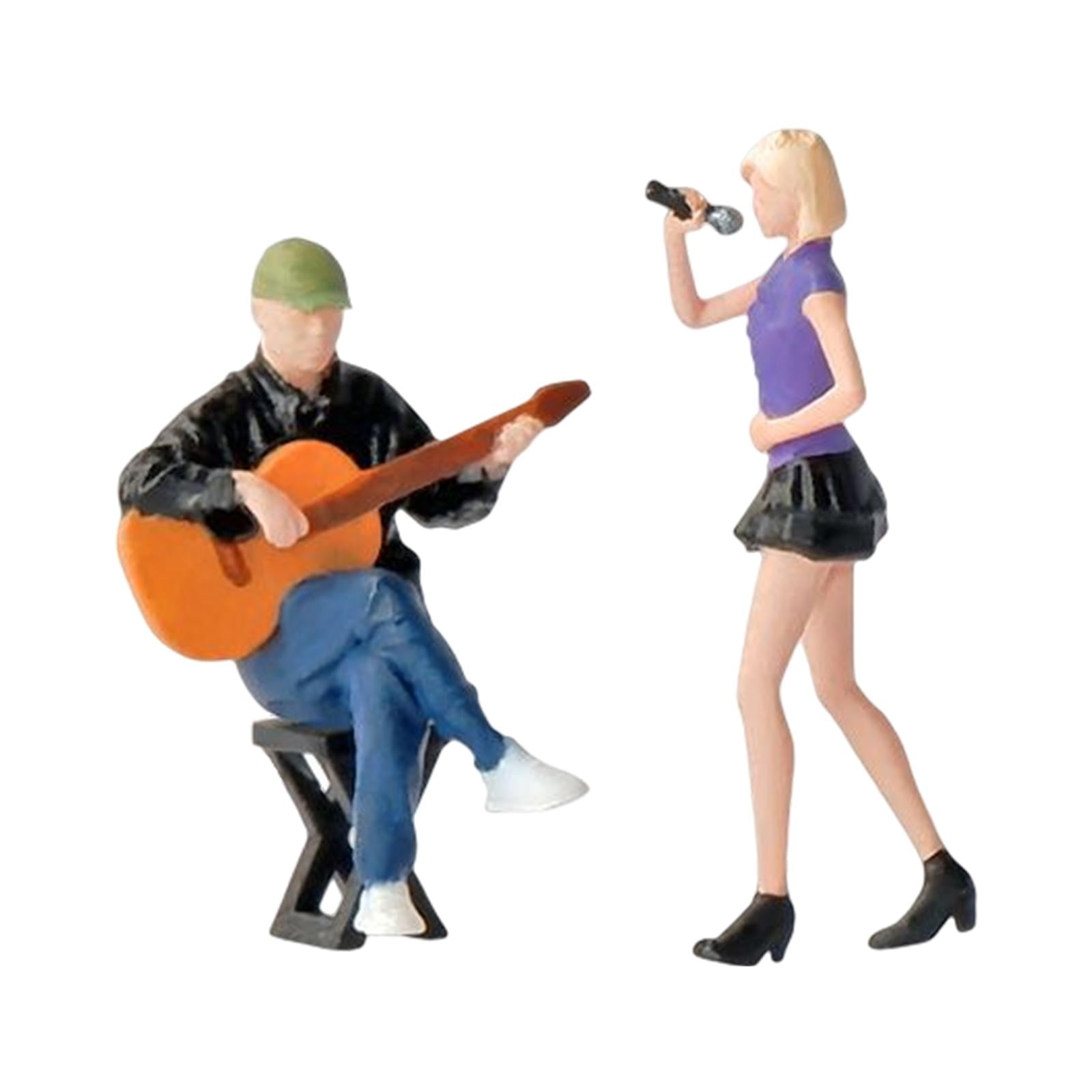 1:64 Mini Guitarist and Singer Model Figures DIY Micro Landscapes Model ...