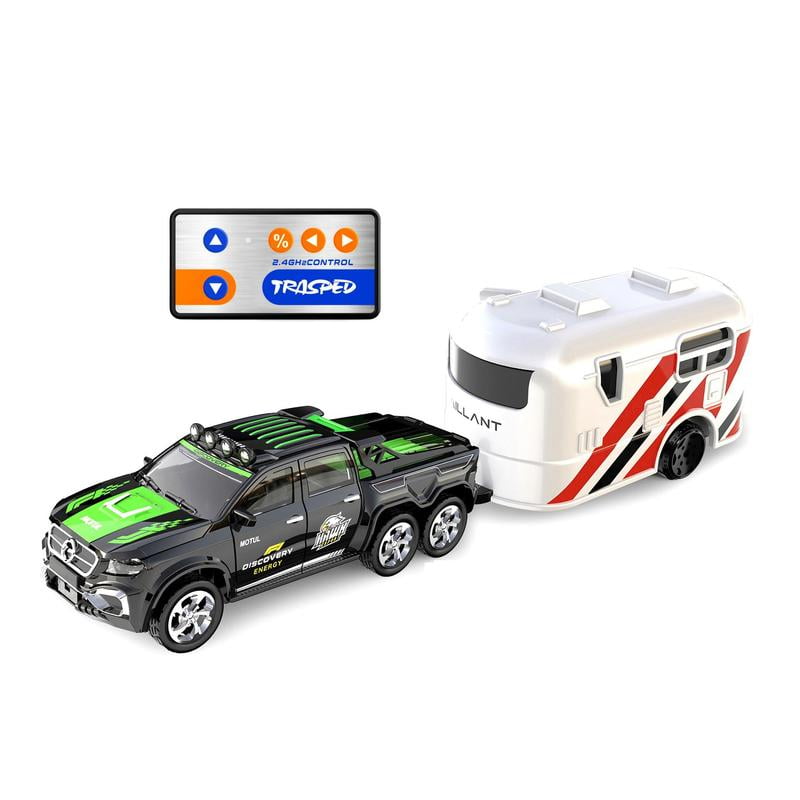 1/64 Mini RC Drift Car, High Speed Alloy Off-Road Truck with Trailer, 2 ...