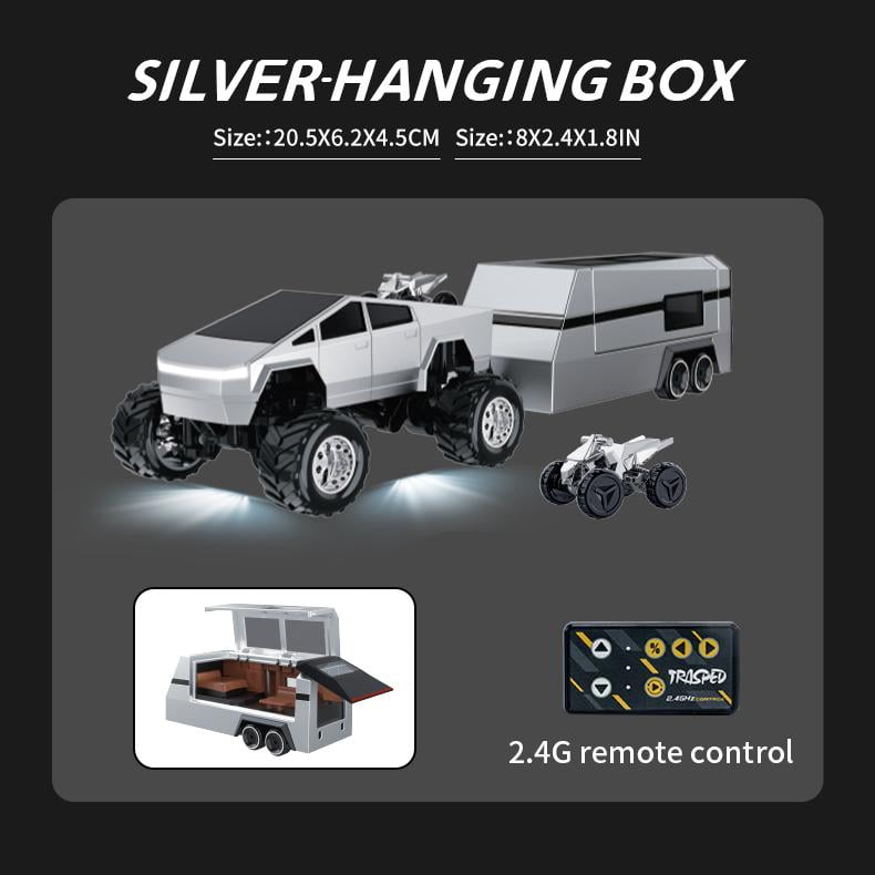 1/64 Mini RC Monster Cybertruck – All-Terrain Metal Off-Road Pickup ...