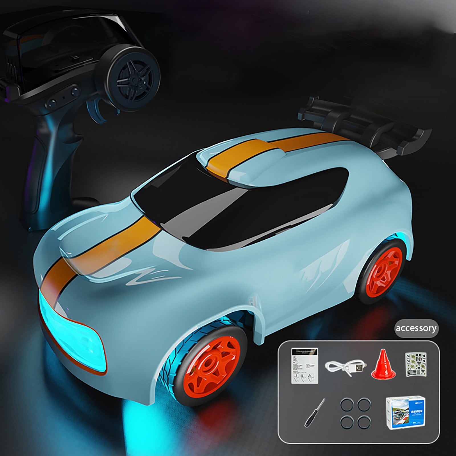 1:64 Mini Remote Control Drift Car - High-Speed Racing with Cool Led ...