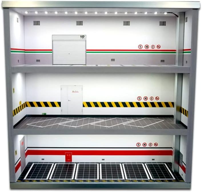 1：64 Model Car Parking Lot, 3 Layers Scale Model Car Display Case LED ...