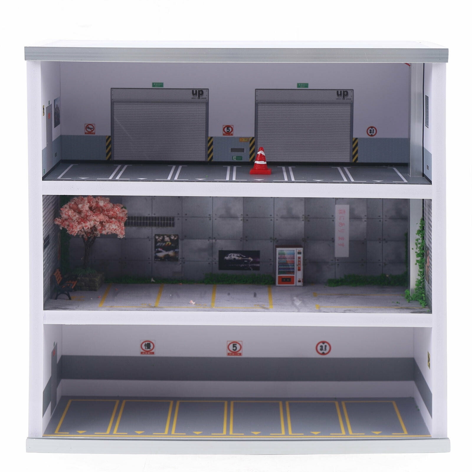 1/64 Parking Lot Display with LED Light, Decorative, 3 Tiers Tabletop ...