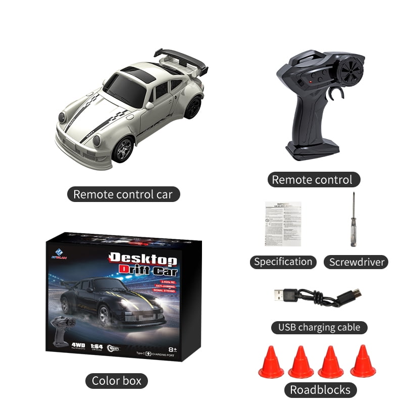 1:64 RC Cars Desktop Drift Car 2.4G High-Speed Mini Handheld Racing Remote Control Car Electric ...