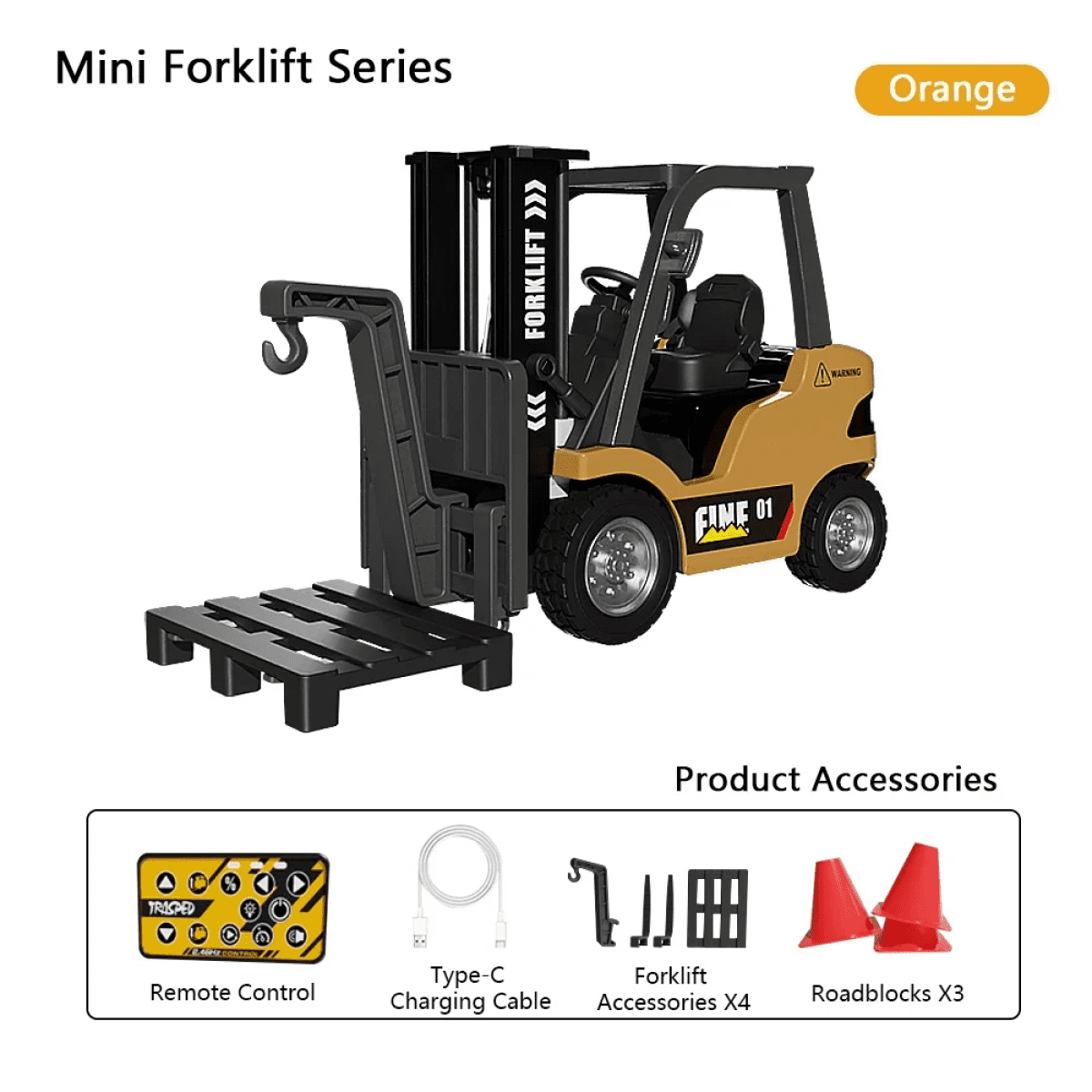 1/64 RC Truck Forklift Toy 2 Mode Mini Remote Control Forklift Truck ...