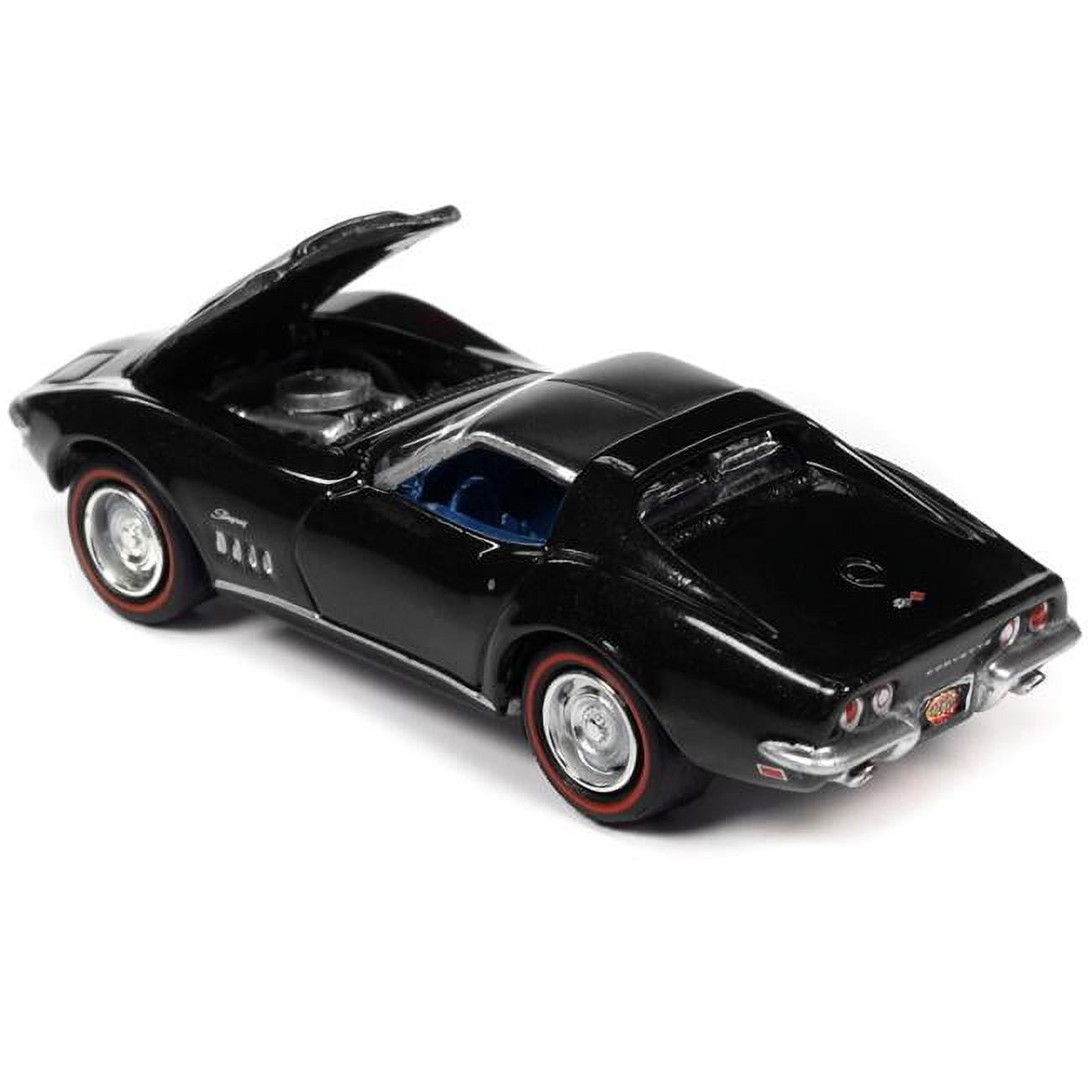 1 to 64 Scale 1969 Chevrolet Corvette 427 Tuxedo Black with Blue ...