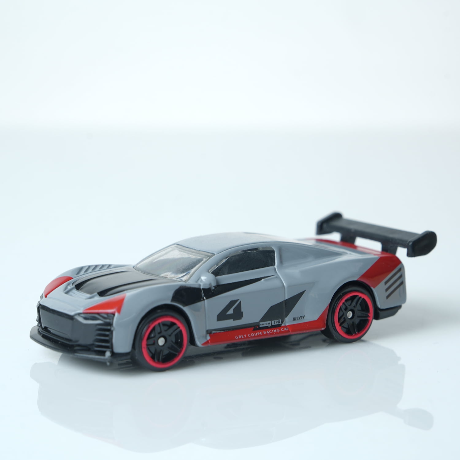 1:64 Scale Cool Gray and Red Alloy Die-Cast Racing Car Model Toy with ...