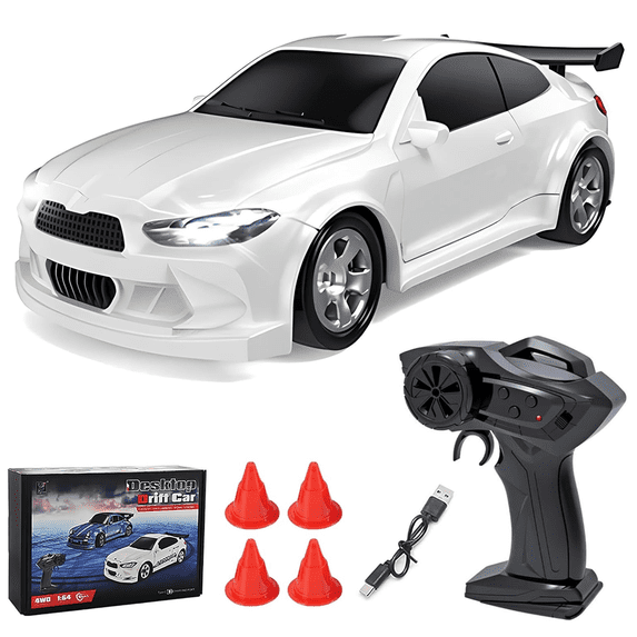1:64 Scale Desktop RC Drift Car, 2.4G 4WD Proportional Throttle Drift ...