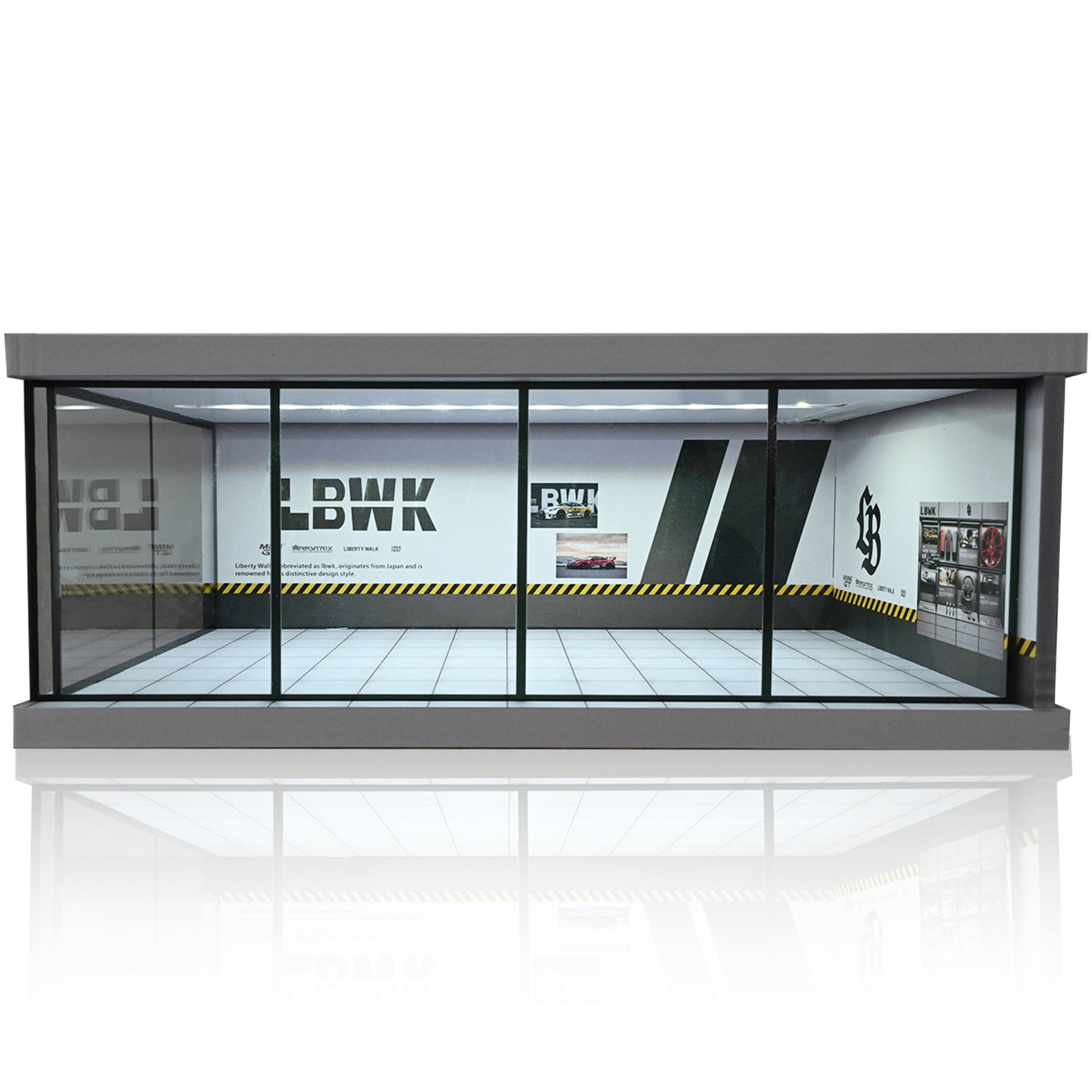 1/64 Scale Diorama Car Garage Display Case, Parking Lot Scene Model ...