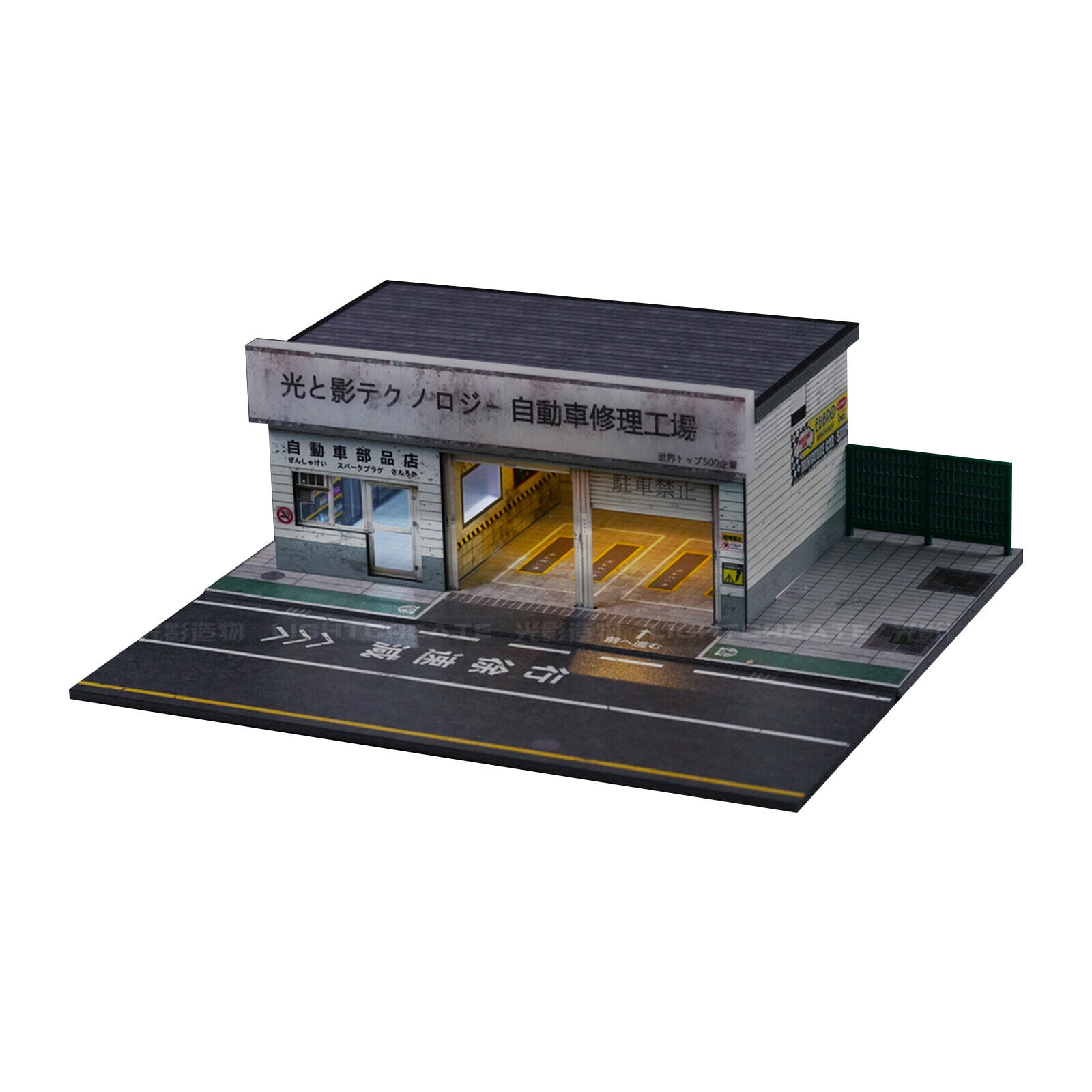 1/64 Scale Diorama Car Garage Model LED Lighting ,Diecast Car Display ...