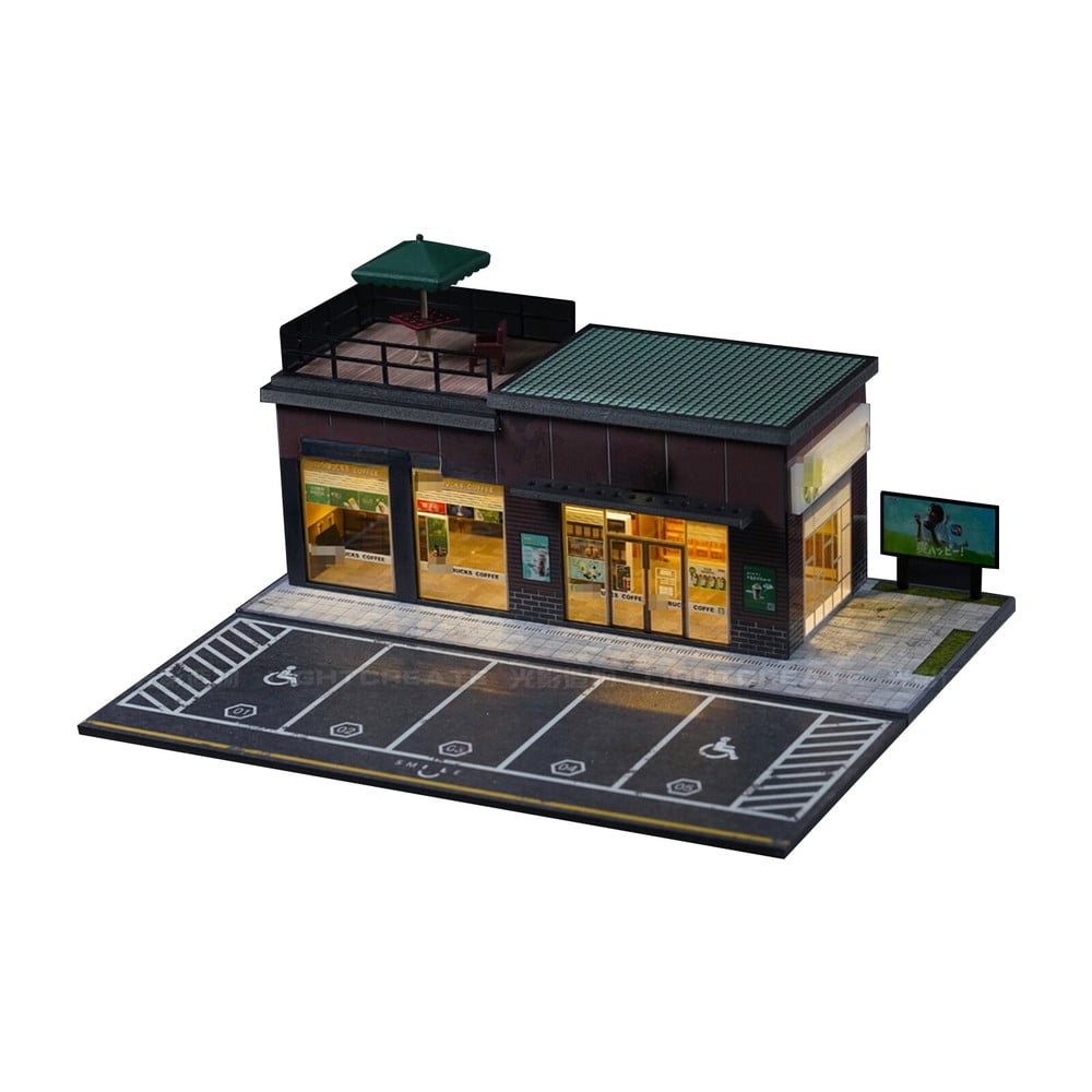 1/64 Scale Diorama Car Garage Model With LED Lighting ,Parking Lot ...