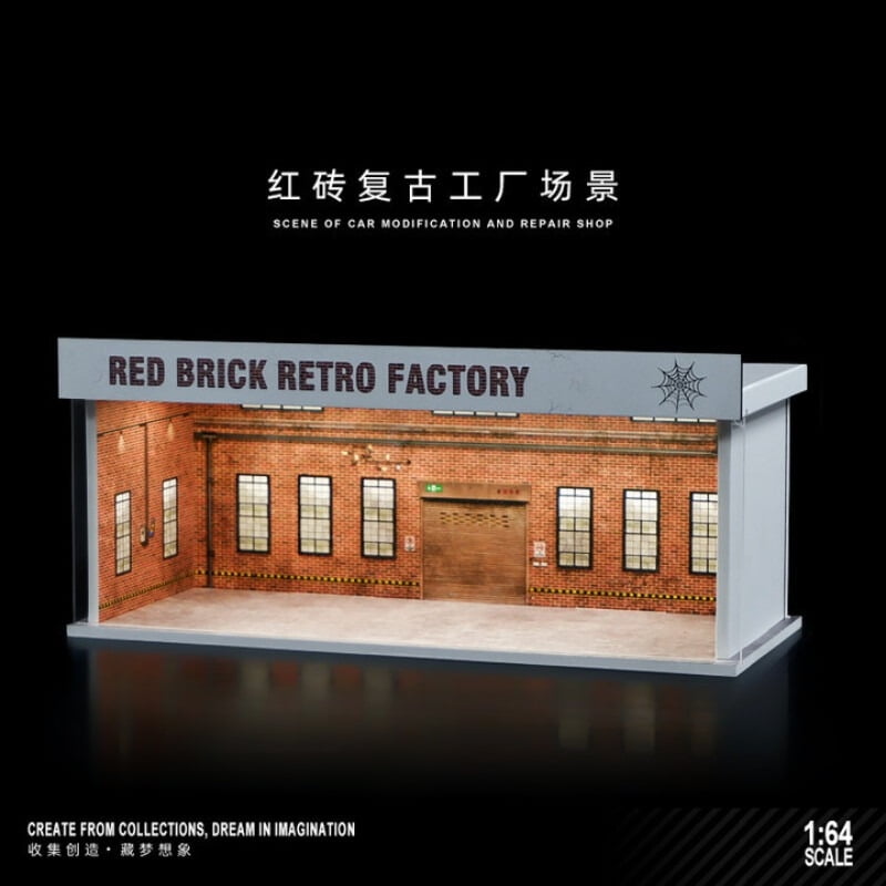 1:64 Scale Diorama Car Garage Model, LED Lighting Shown Scene Display ...