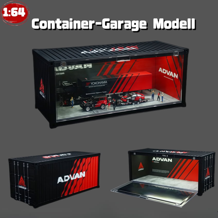 1:64 Scale Diorama Car Garage Model, LED Lighting Shown Scene Display ...
