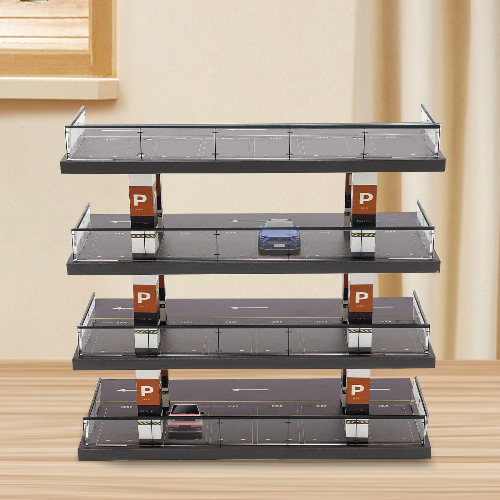 1:64 Scale Diorama Parking Lot Model Mini Vehicle Garage Model Decor ...