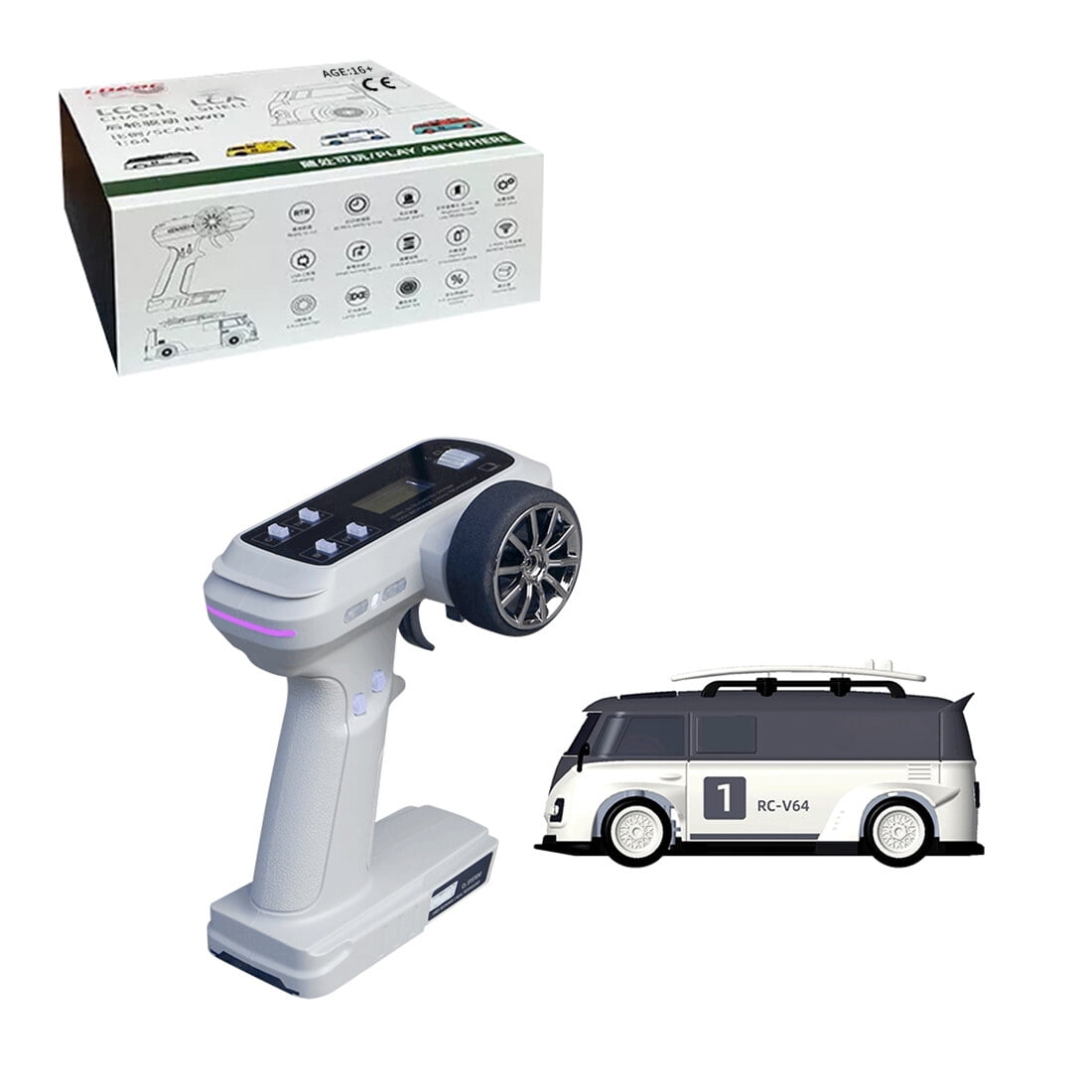 1/64 Scale Mini Van RC Car for Adults, 2.4G RWD Remote Control Car with ...