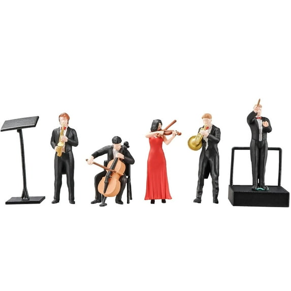 1/64 Scale Miniature Resin Violin Figures Colorful Musicians for Home ...