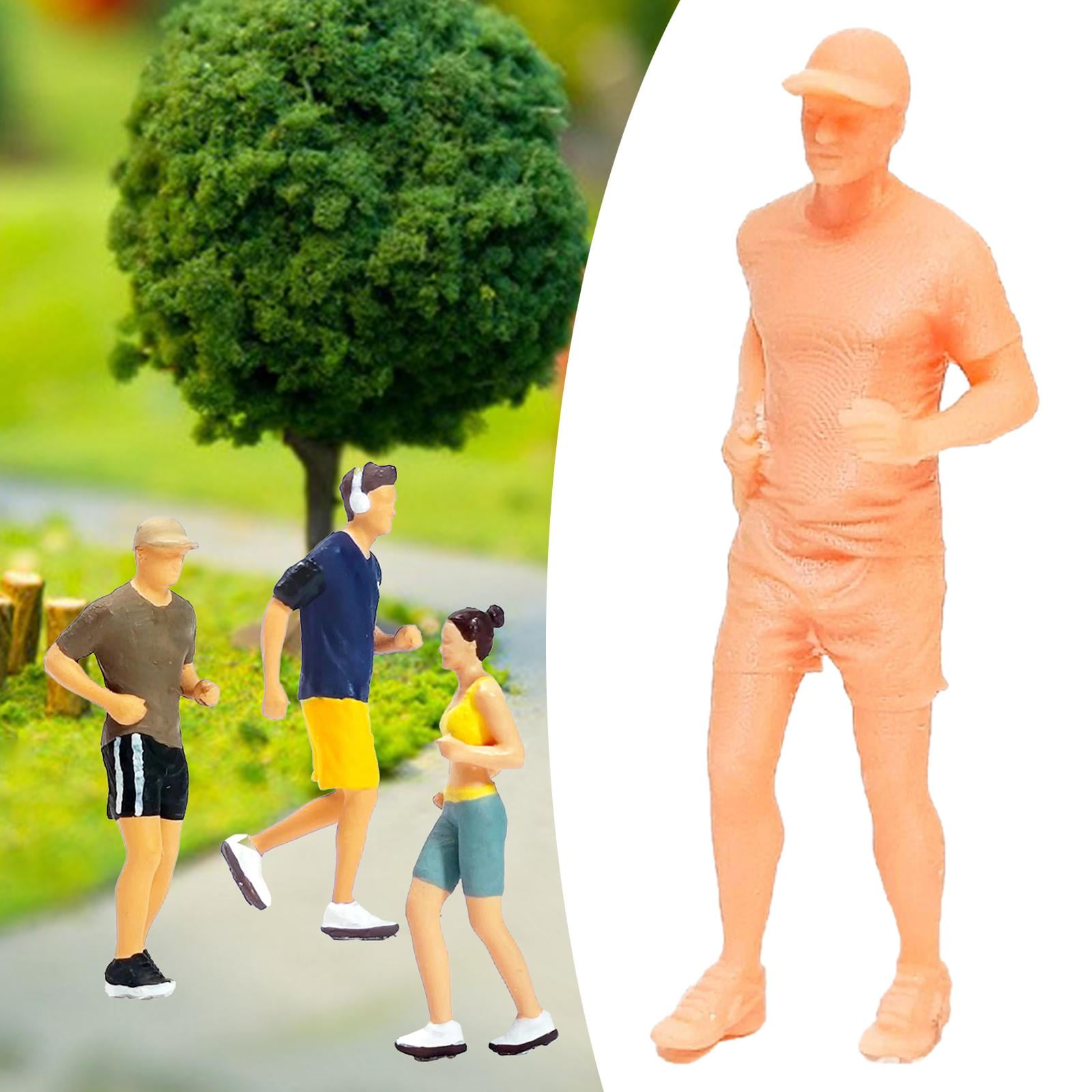 1:64 Scale Unpainted Tiny Running Figure Diorama Scenery Desktop ...