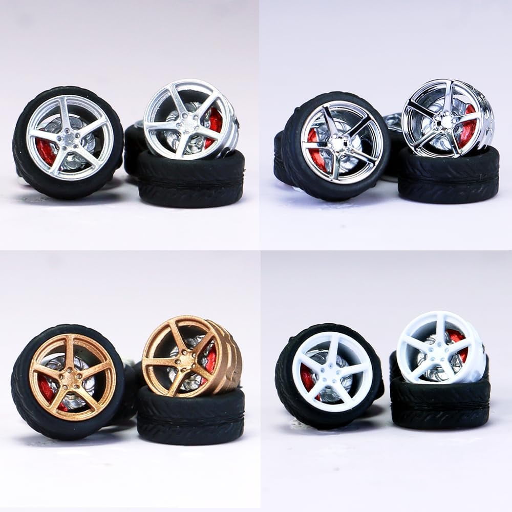1/64 Wheels and tires for Upgraded Mainline Cast Model Car, True Rider ...