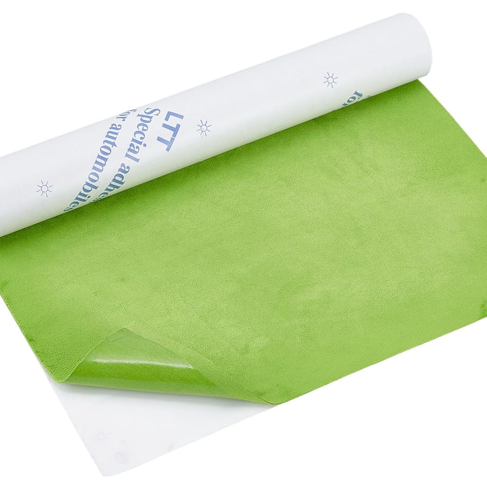 1.64 Yards Suede Wrap for Car Interior 12.4Inch Lime Green Self ...