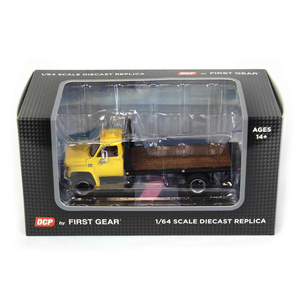 1/64 Yellow Chevy C65 Single Axle Truck With Black Flatbed, DCP By ...