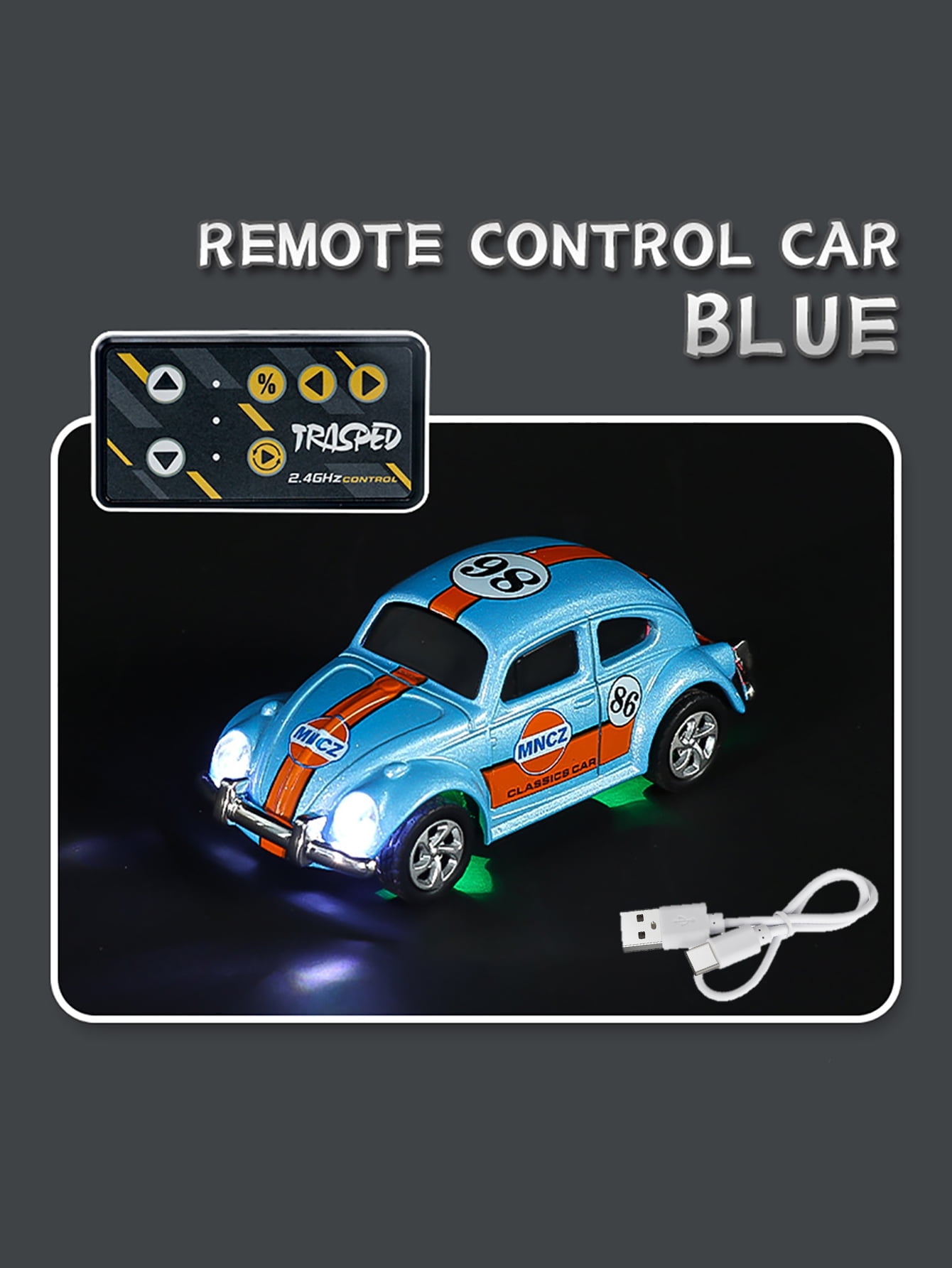1: 64 mini Beetle remote control car: 2.4GHz dual control, alloy body ...