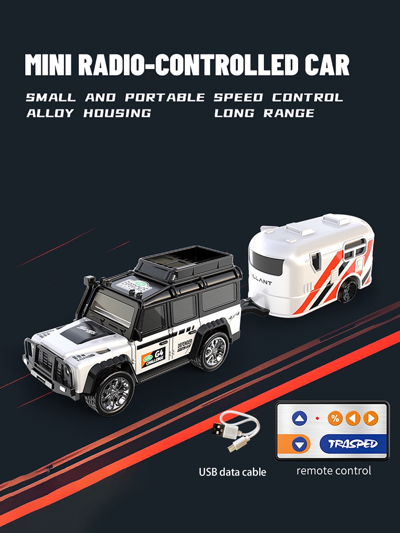 1: 64 mini remote control car with trailer, multi-channel control ...