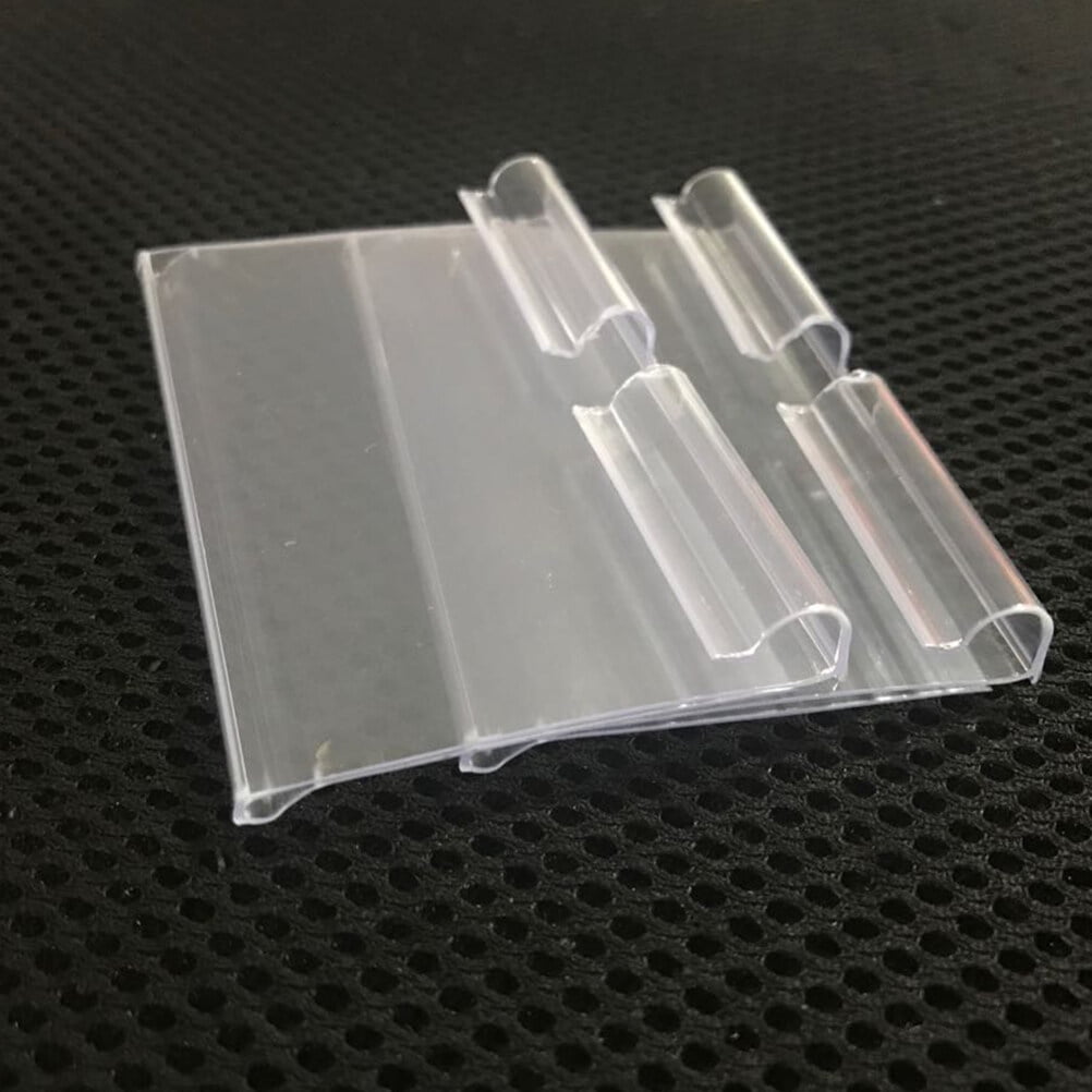 1.65 x 3.9 Inches Shelf Label Holder Clear Plastic Clip on Labels Shelf ...