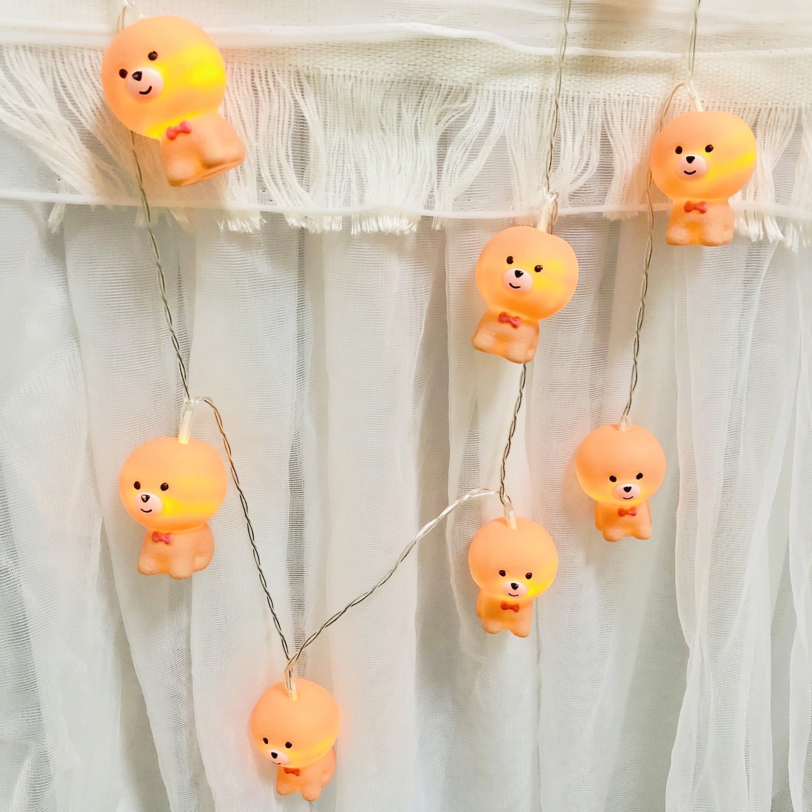 1.65M Lucky Puppy Dog String Lights Battery Powered Painted Dog Night ...