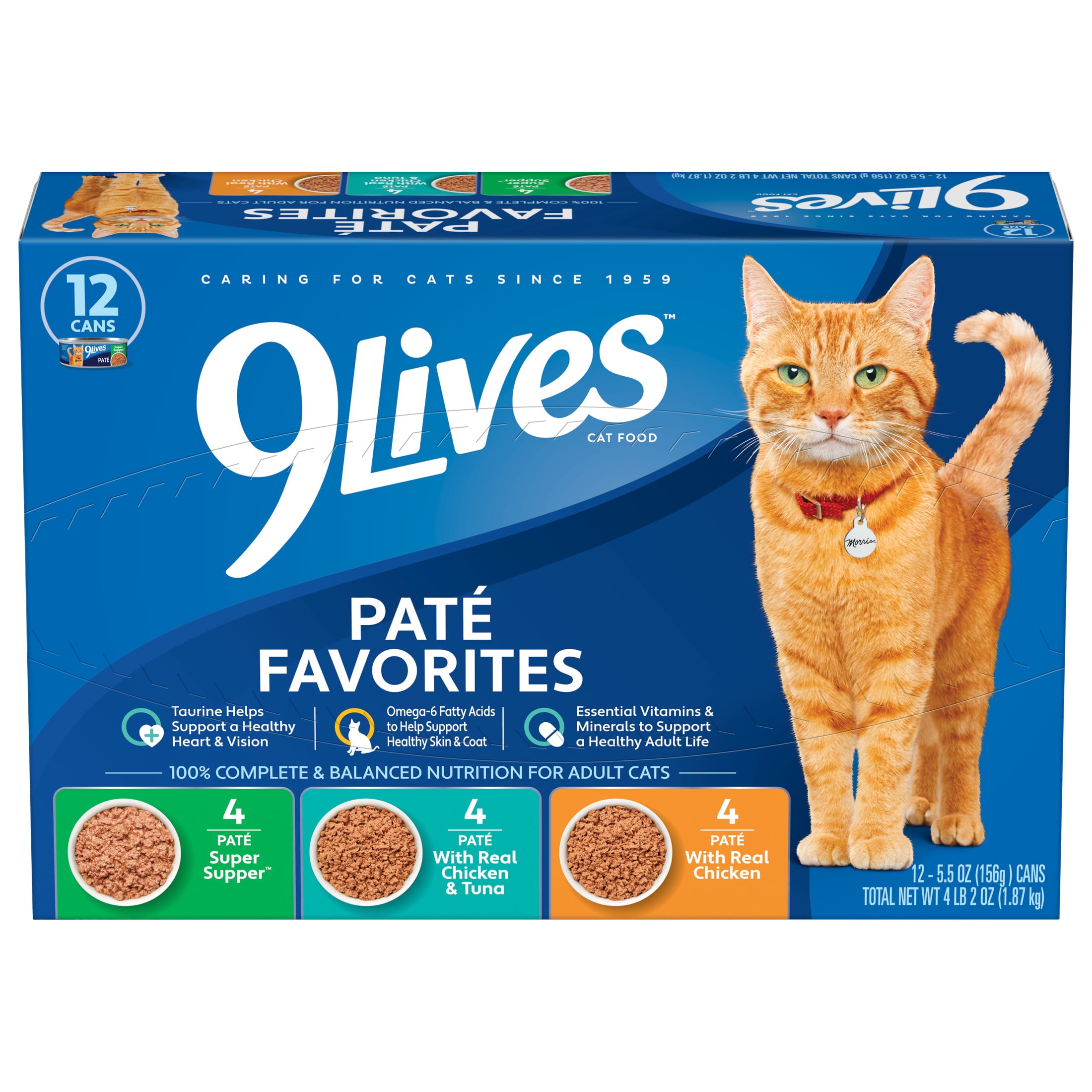 9Lives Paté Favorites Wet Cat Food Variety pack, 5.5 oz. Cans (pack of ...