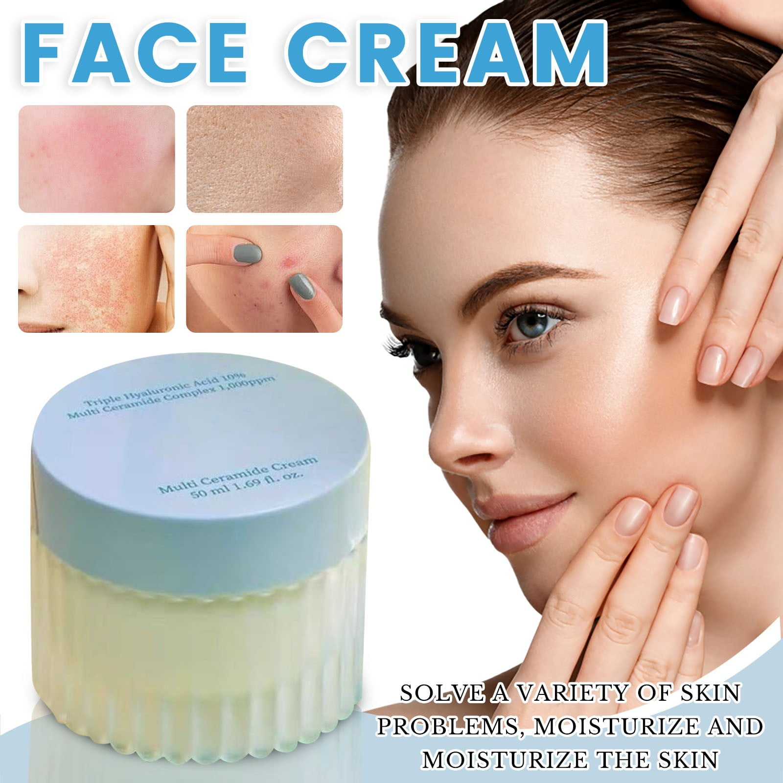 1.69fl.oz Ice Sensation Face Cream, Cream for Dry Skin Sensitive Skin ...