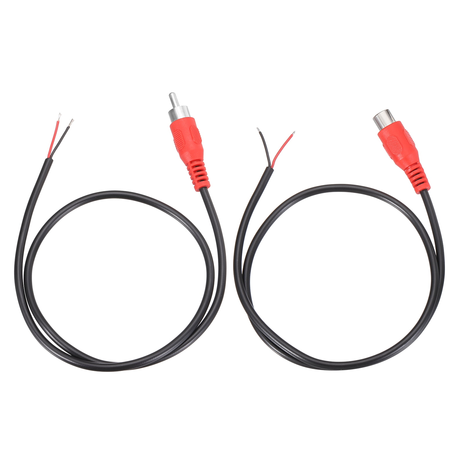1.6FT RCA to Bare Wire Speaker Cable, 22AWG Replacement Red RCA Female ...