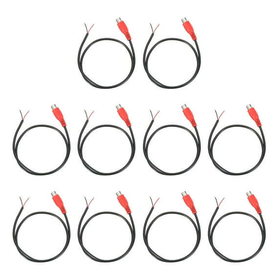 1.6FT RCA to Bare Wire Speaker Cable, 22AWG Replacement Red RCA Female ...