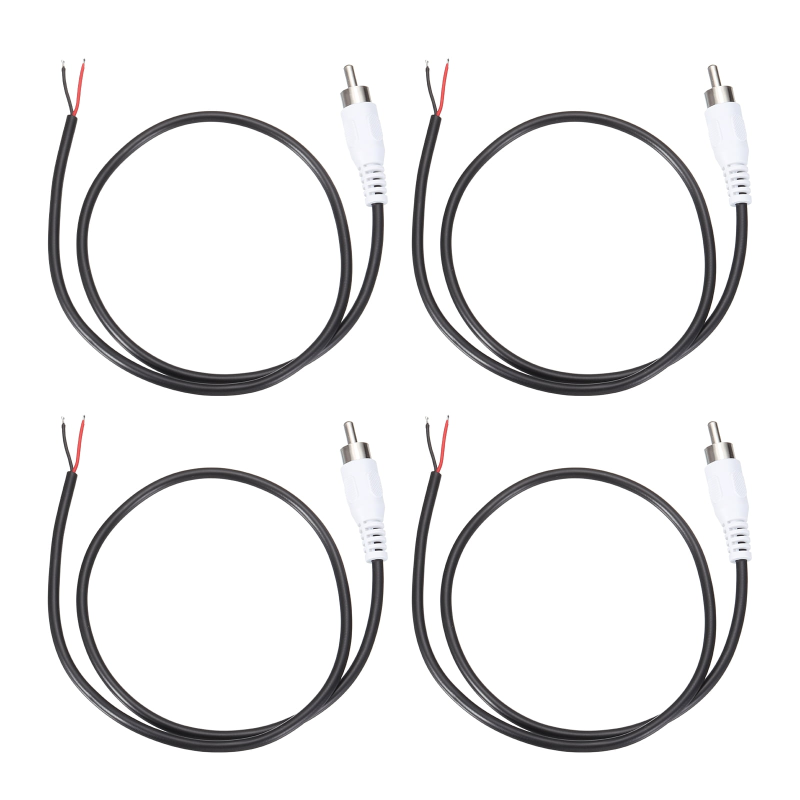 1.6FT RCA to Bare Wire Speaker Cable, 22AWG Replacement White RCA Male ...