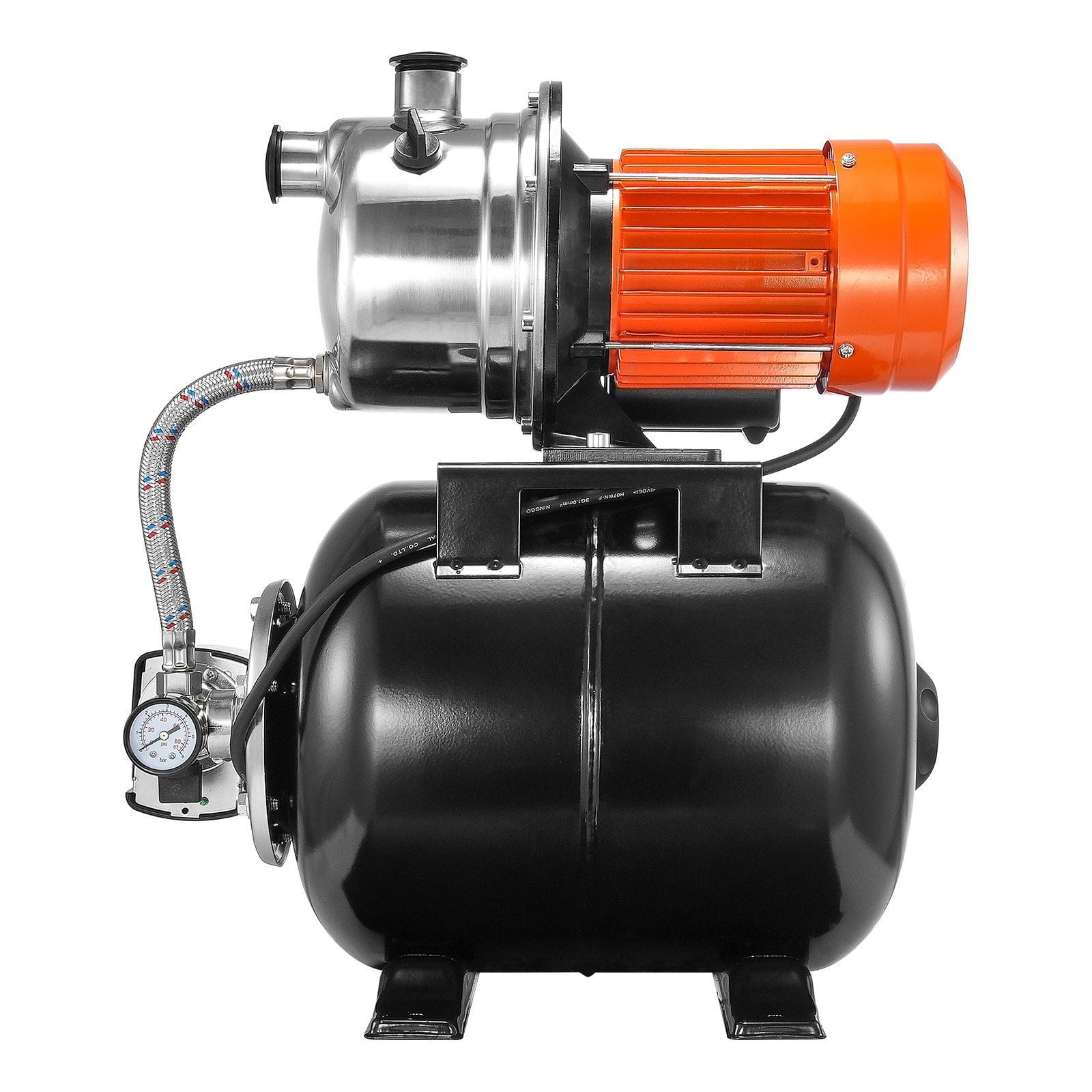 1.6HP Portable Shallow Well Jet Pump, 1320GPH, w/Pressure Tank for Home ...