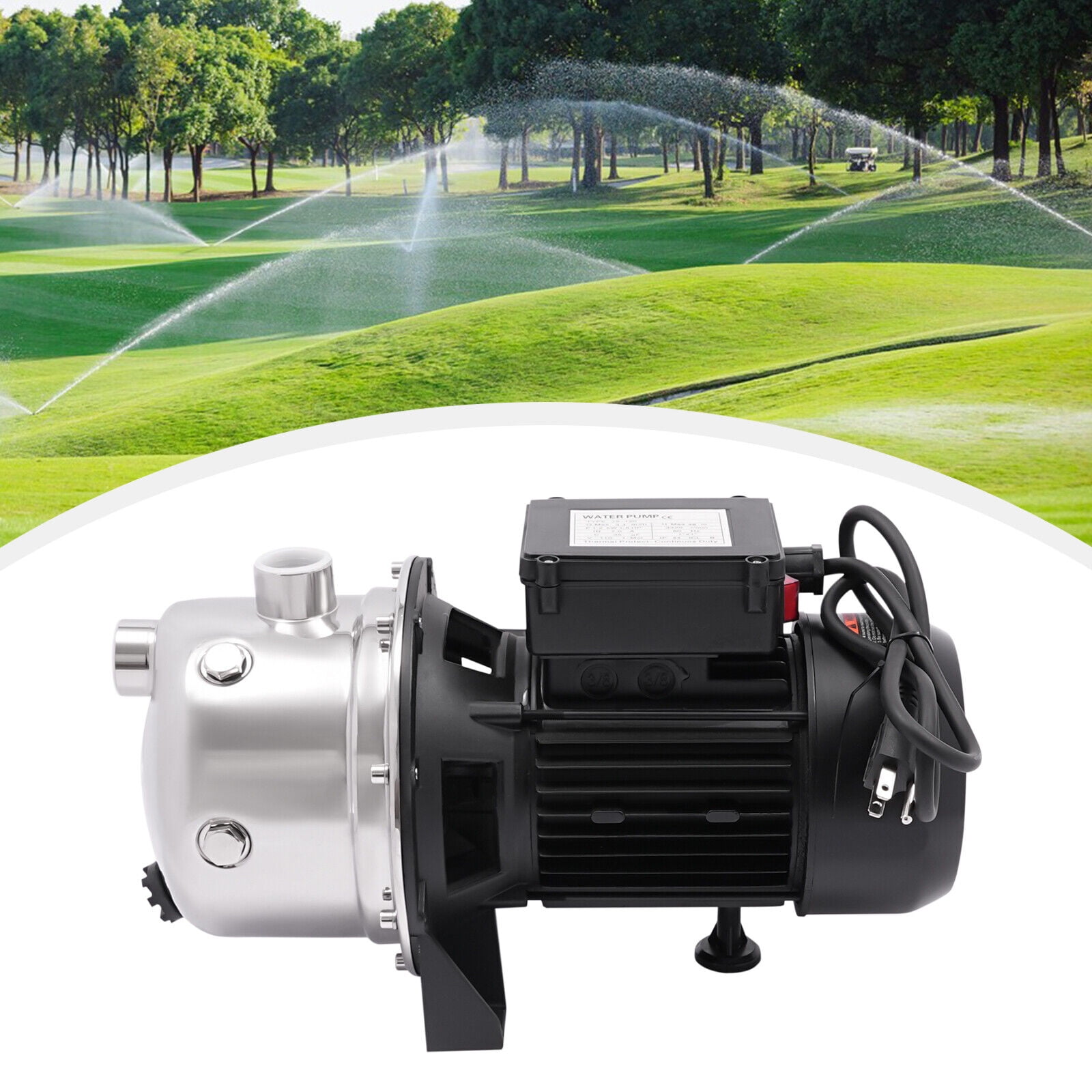 1.6HP Shallow Well Jet Pump 1268 GPH Portable Garden Water Pump Hmax.157 ft 110V Portable ...