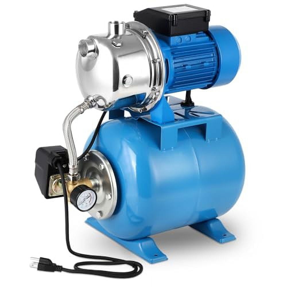 1.6 HP Shallow Well Pump with 6-Gal Pressure Tank for Farm, Pool, Home ...