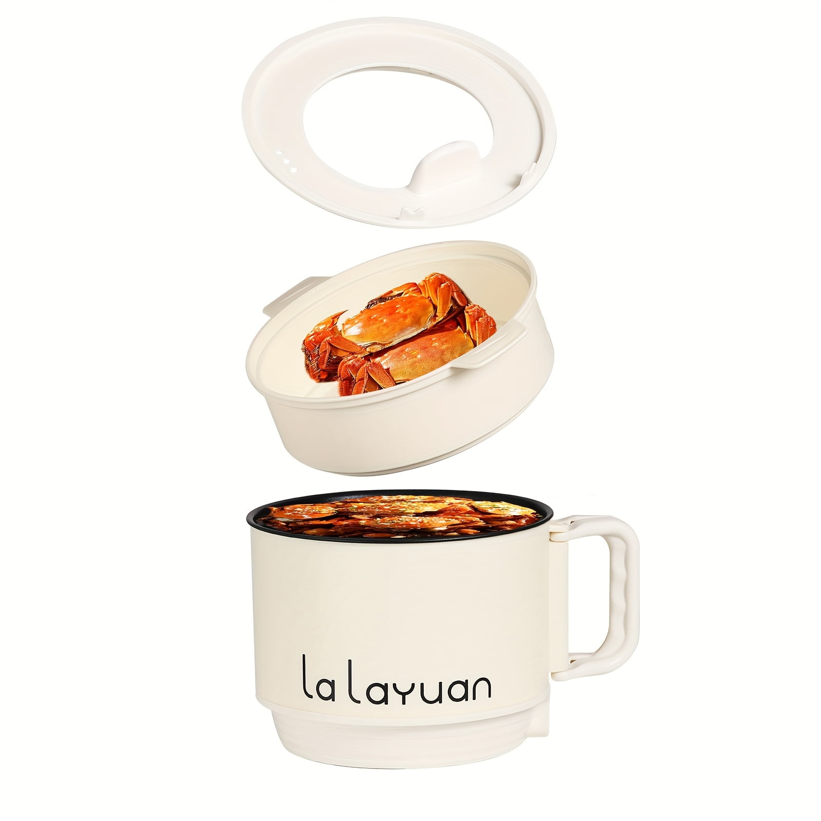 1.6L Electric Cooker with Steamer - Non-Stick, Dual Power for Pasta ...
