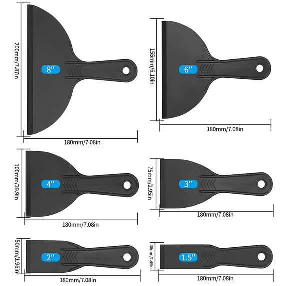 1/6PCS 1.5-8In Paint Scraper Tool Plastic Scraper Tool Joint-Knife For ...