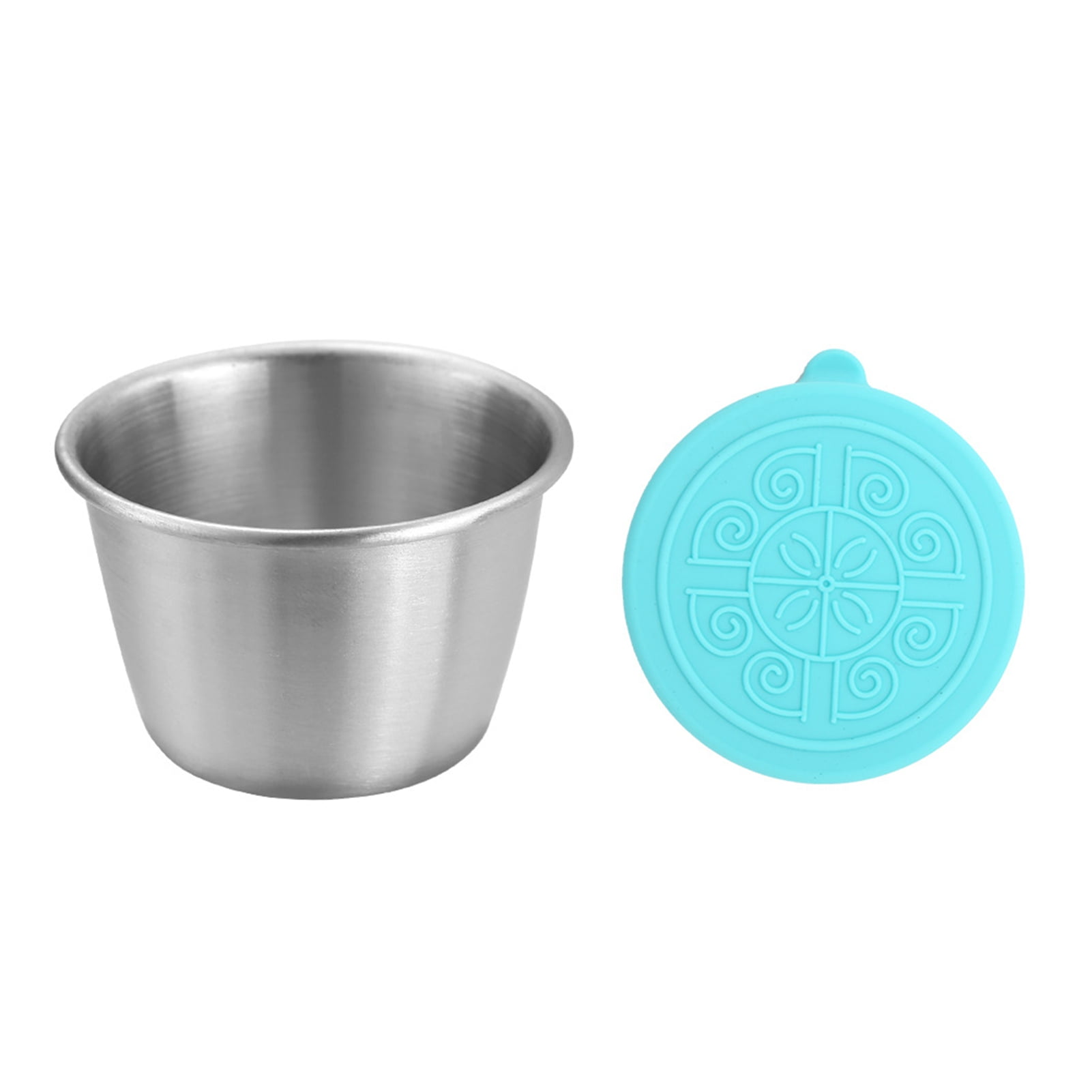 1/6Pcs Dipping Cup Stainless Steel Sauce Cup with Leakproof Lid 70ml ...