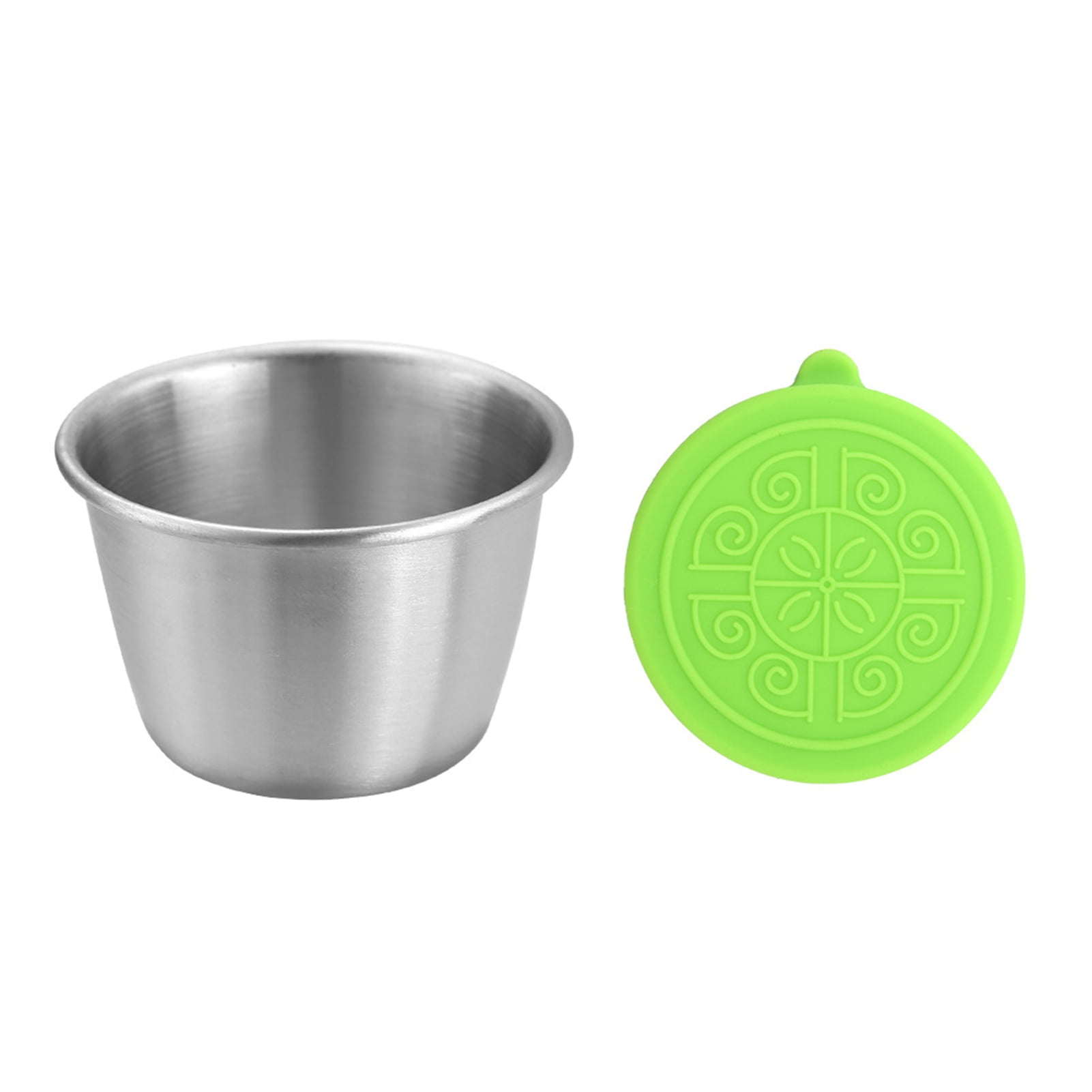 1/6Pcs Dipping Cup Stainless Steel Sauce Cup with Leakproof Lid 70ml ...