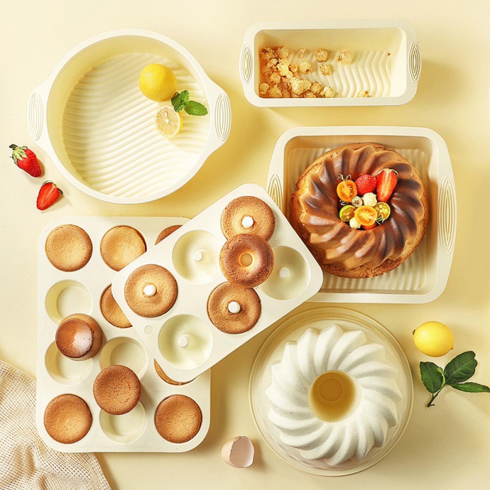 1/6Pcs Silicone Baking Mold Set Non-stick Toast Bread Loaf Pans Food ...