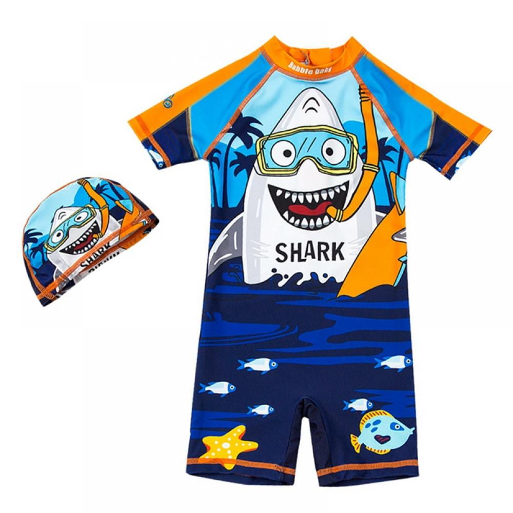 1-6T One Piece Rash Guards Swimsuit Shark Printed Set for Baby Boys ...