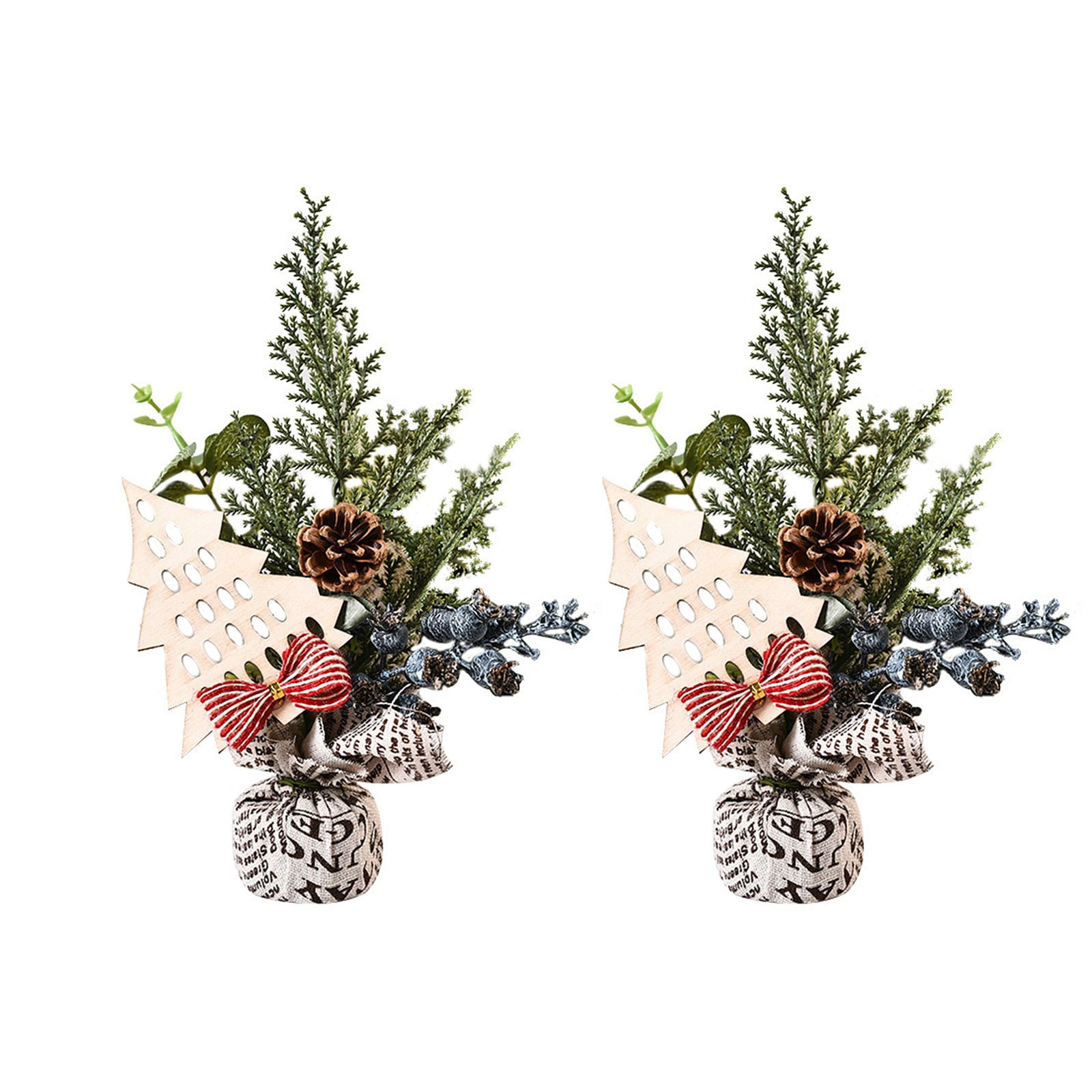 1.6ft Table Top Christmas Tree Prelit,Mini Artificial Christmas Tree ...