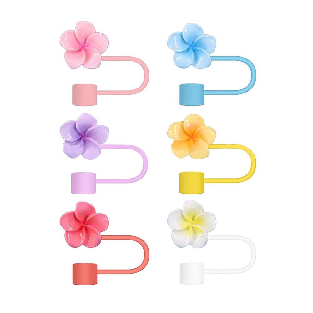 1/6pcs New small fresh silicone straw cap plumeria dust plug ξτ R9K4 ...