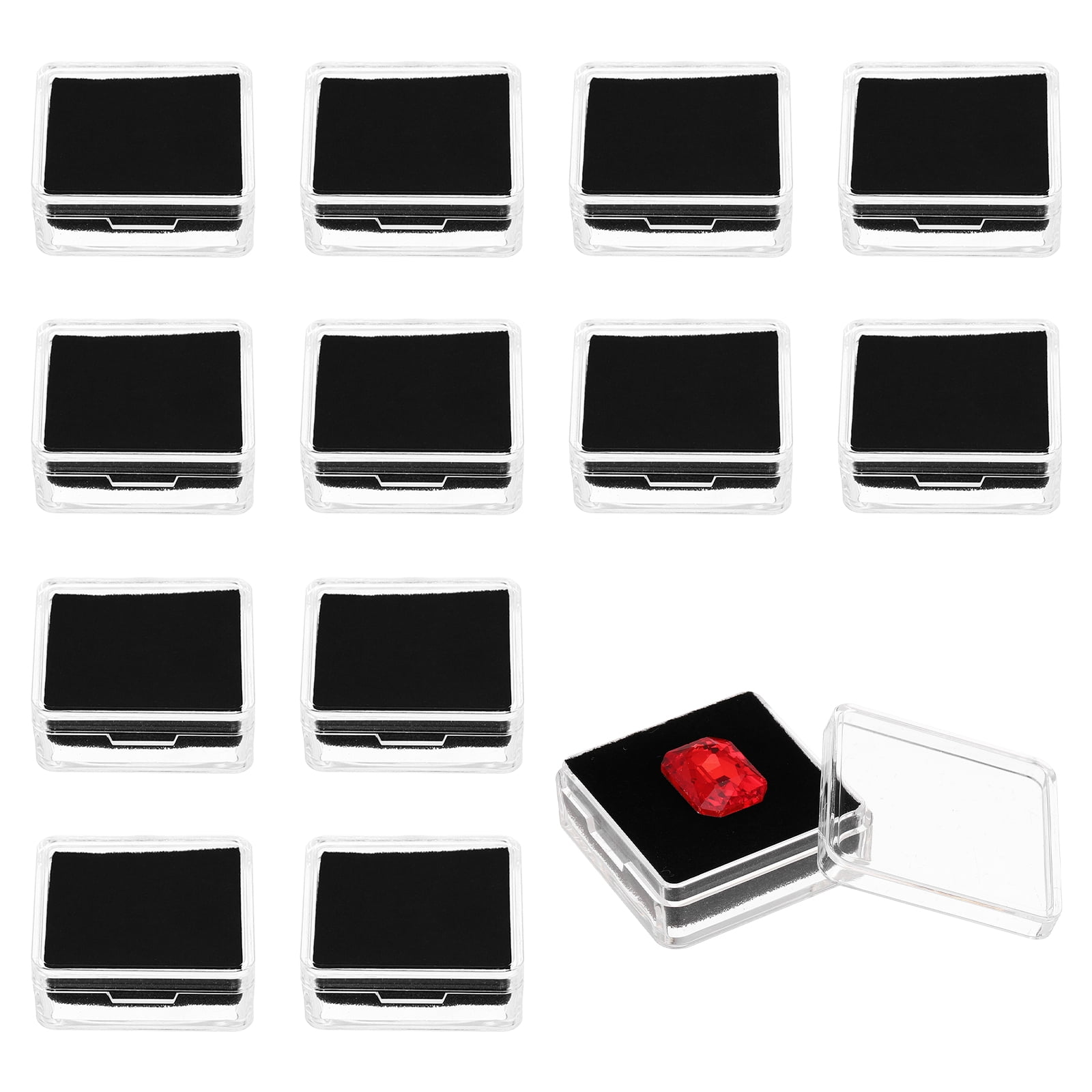 1.6x1.6x0.6 Inch Gemstone Display Box, 12 Pcs Transparent Acrylic ...