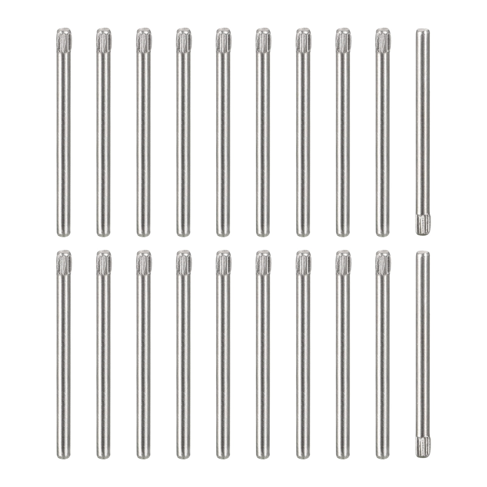 1.6x25mm 304 Stainless Steel Dowel Pins, 80Pack Knurled Head Flat ...