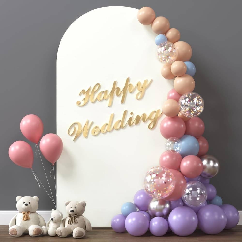 1.6x4FT Elegant Off White Spandex Round Backdrop Cover for Wedding Arch ...