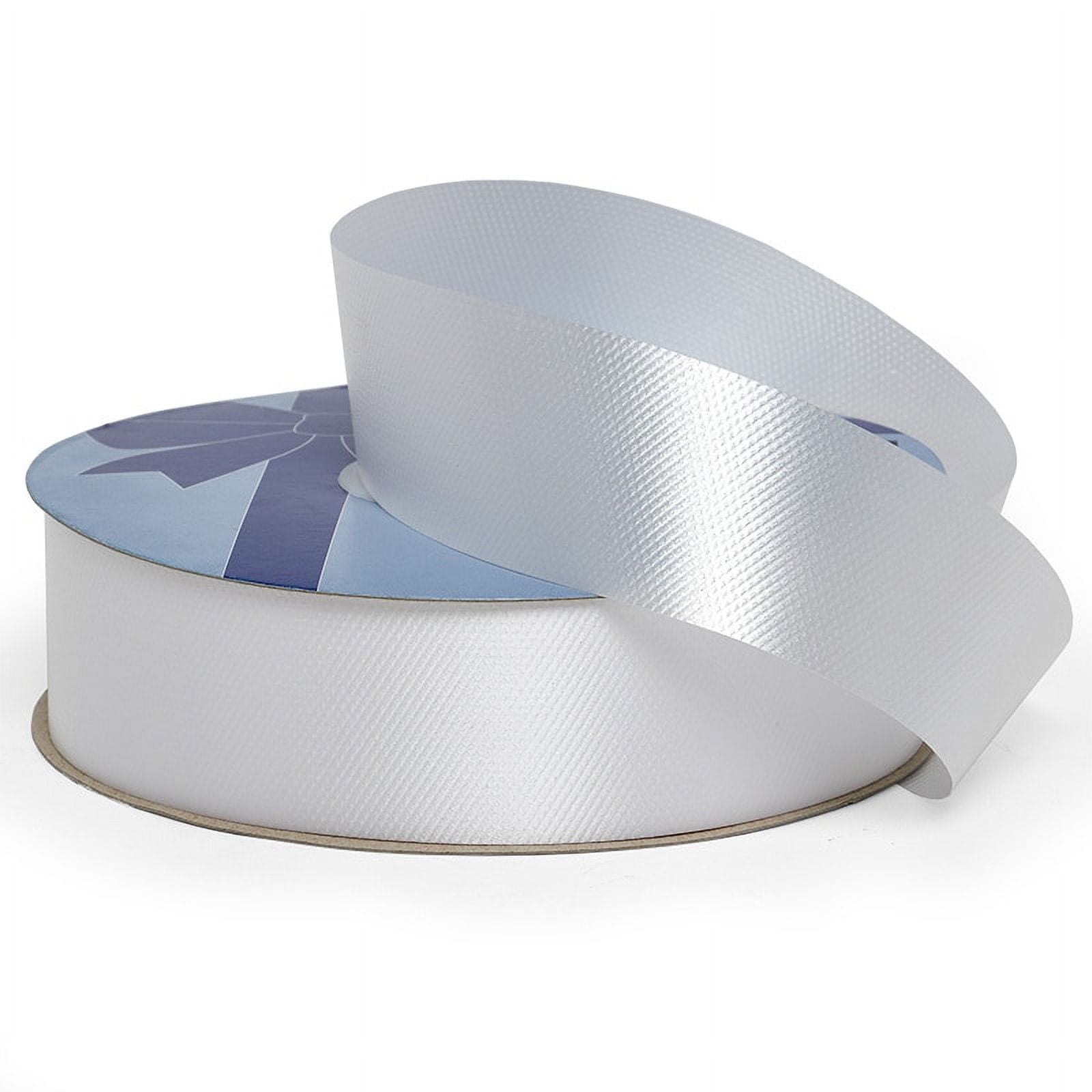 1 7/16" X 100 Yards White Embossed Polyethylene Ribbon by Paper Mart ...