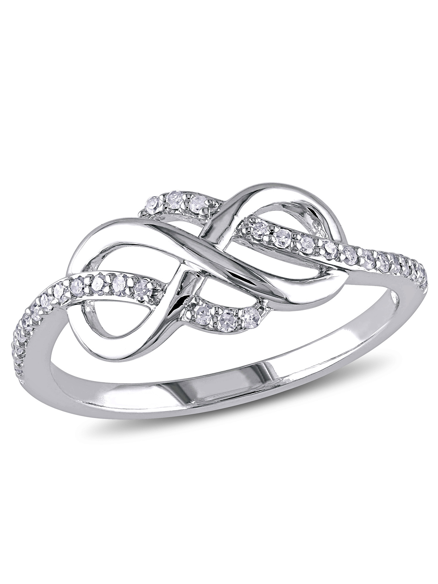 10kt Yellow Gold Womens Round Diamond Double Lasso Infinity Ring 1/6 Cttw - Walmart.com