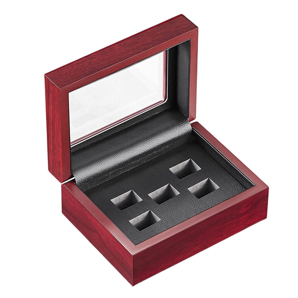 1-7 Holes Championship Ring Display Case Box Wooden Collection Storage ...